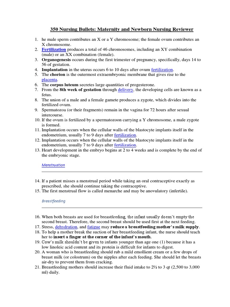 350 Nursing Bullets Maternity | PDF | Childbirth | Breast Milk