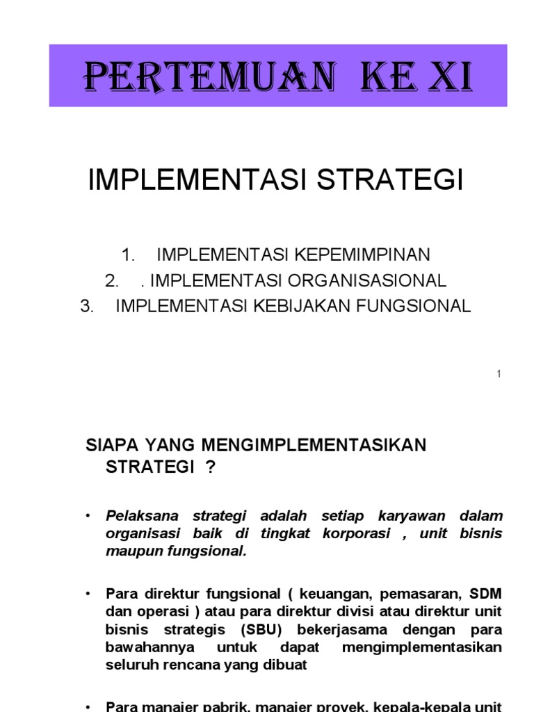 Implementasi Strategik | PDF