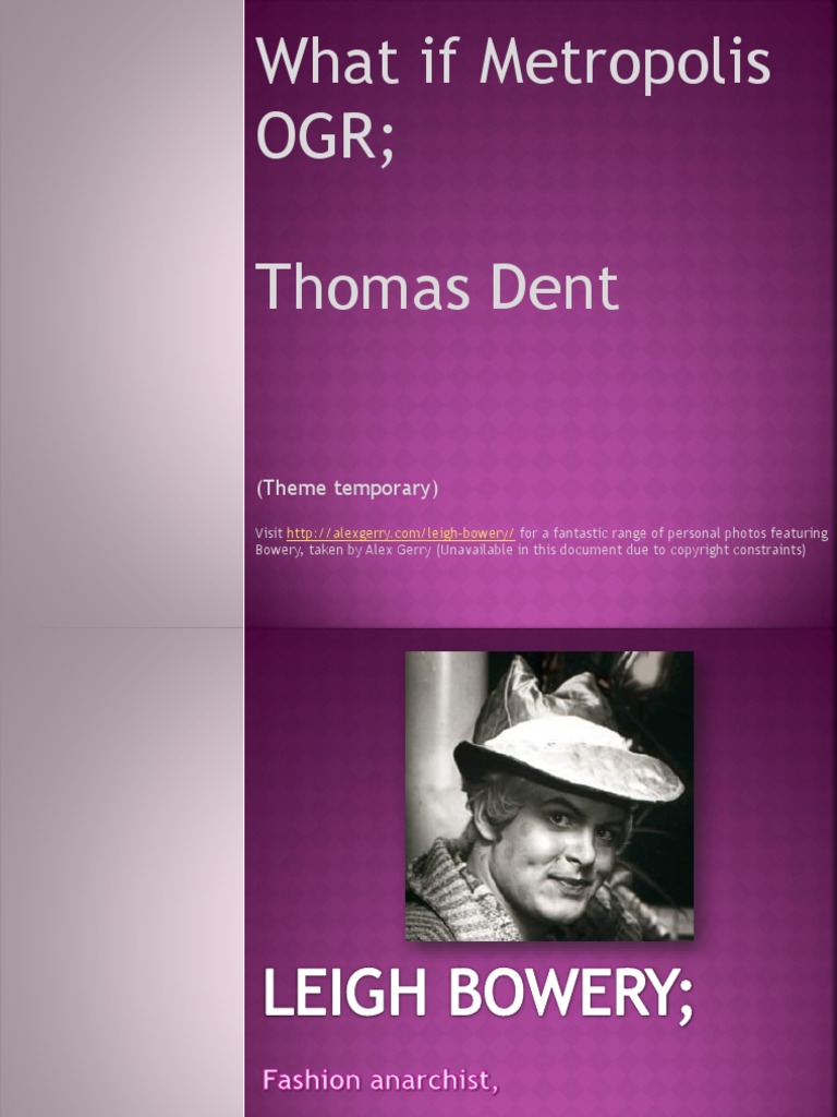 What If Metropolis Ogr Thomas Dent: (Theme Temporary) | PDF | Social ...