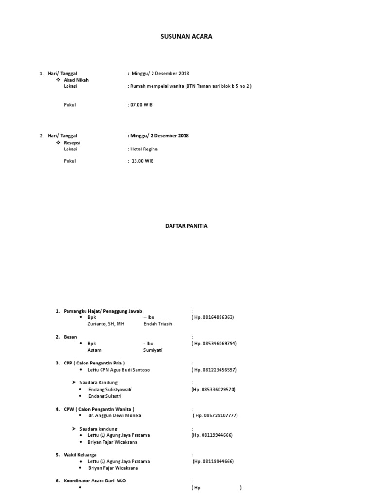 Draft Kosong Buku Akad Nikah & Resepsi | PDF