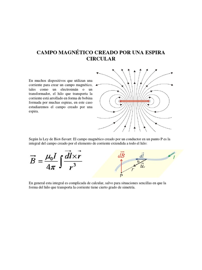 Campo Magnético Creado Por Una Espira Circular | Campo magnético ...