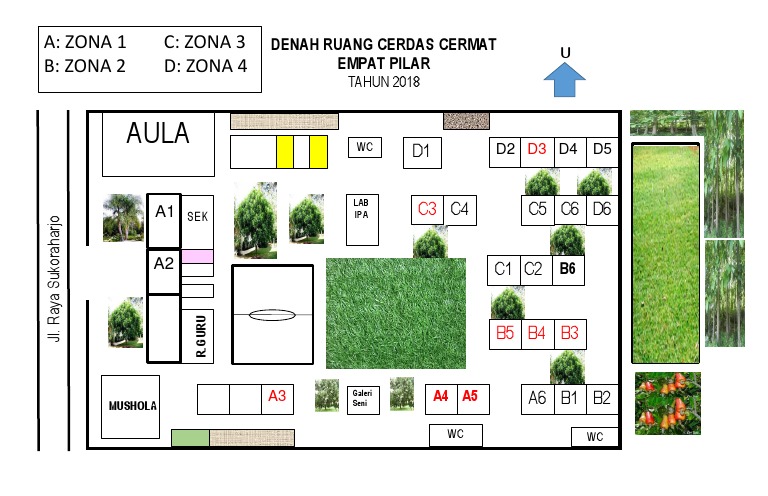 Floor plan layout and zoning of the Smart and Careful Room building ...