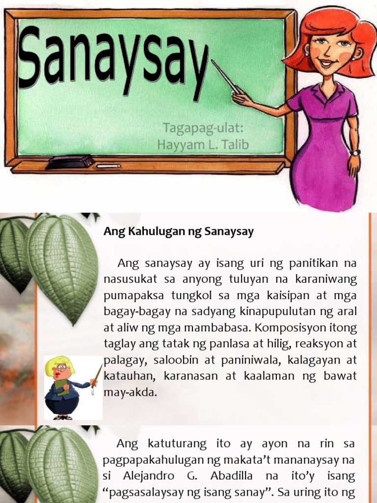 Sanaysay 151112091729 Lva1 App6892 | PDF