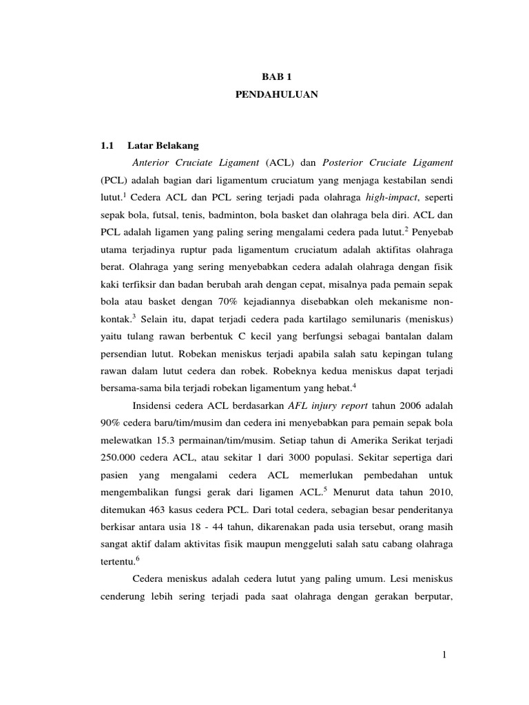 Referat Ruptur Acl, PCL, Meniskus | PDF