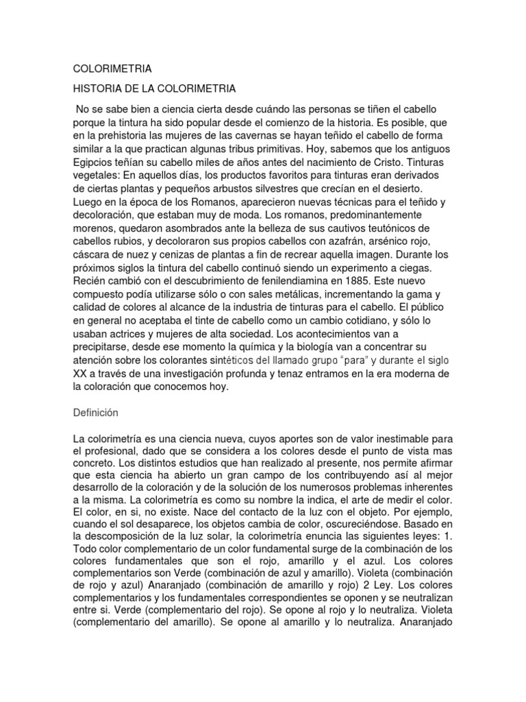 Historia y Aplicaciones de la Colorimetría | PDF | Amarillo | Color