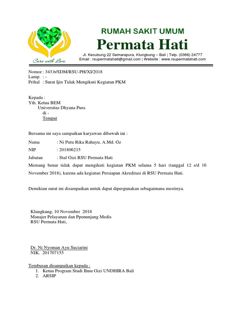 Surat Ijin PKM | PDF