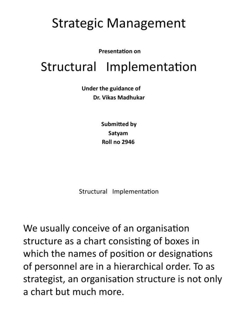 Strategic Management: Structural Implementation | Download Free PDF ...