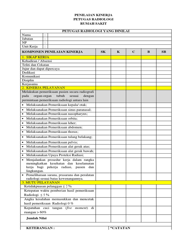 Form Penilaian Radiologi | PDF
