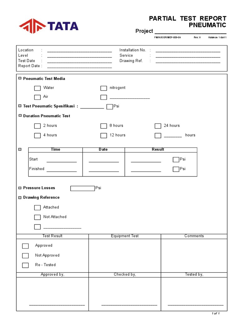 Partial Test Report Pneumatic: Project | PDF | Computers | Technology ...