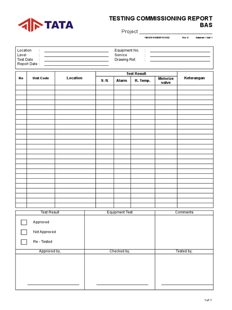 Testing Commissioning Report BAS: Project | PDF