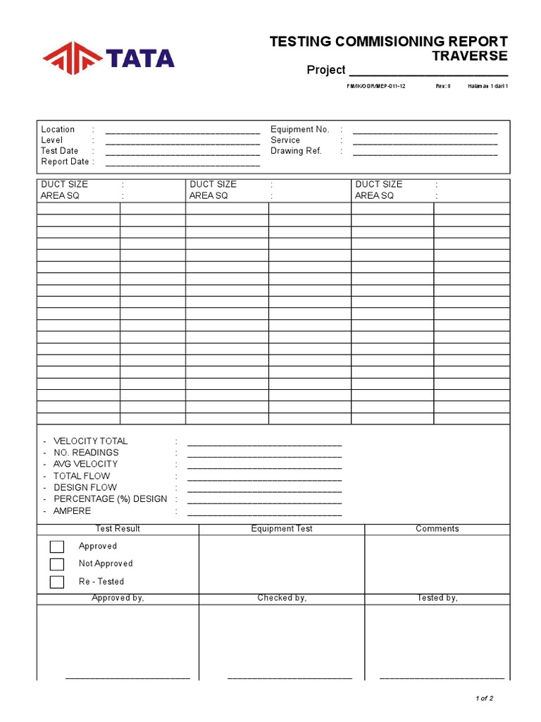Testing Commisioning Report Traverse: Project | PDF