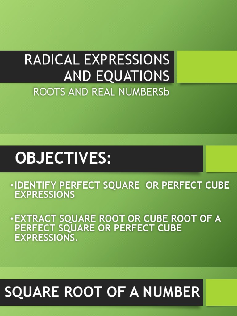 Radical Expressions and Equations | PDF