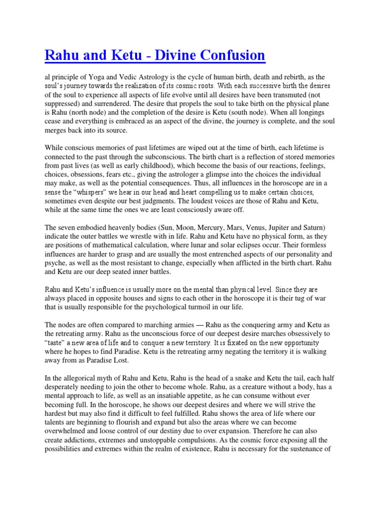 Rahu and Ketu | PDF | Soul | Metaphysics