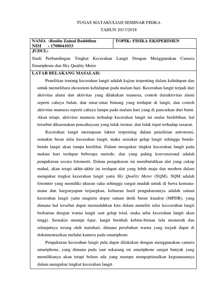 SQM (Sky Quality Meter) | PDF