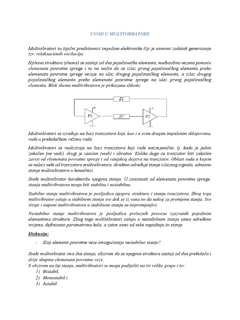 Multivibratori2c Bistabil I Monostabil | PDF