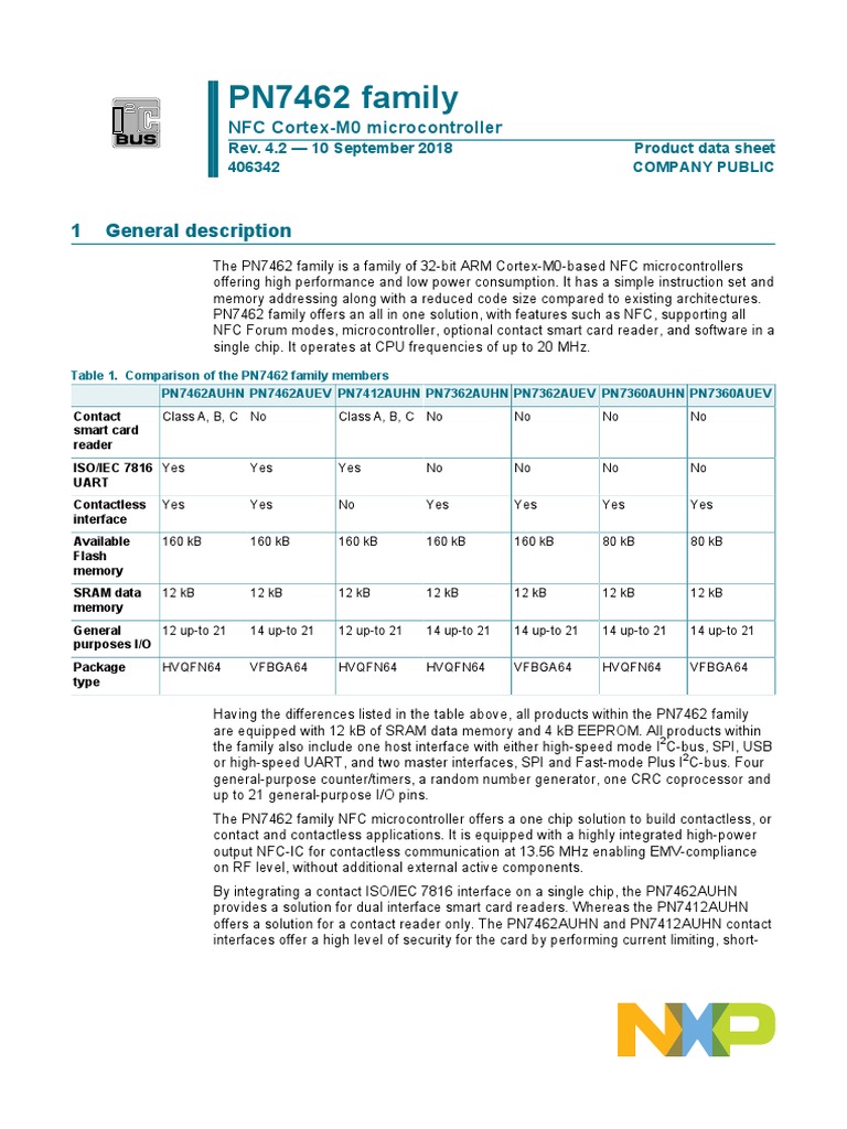 PN7462 | PDF | Microcontroller | Smart Card