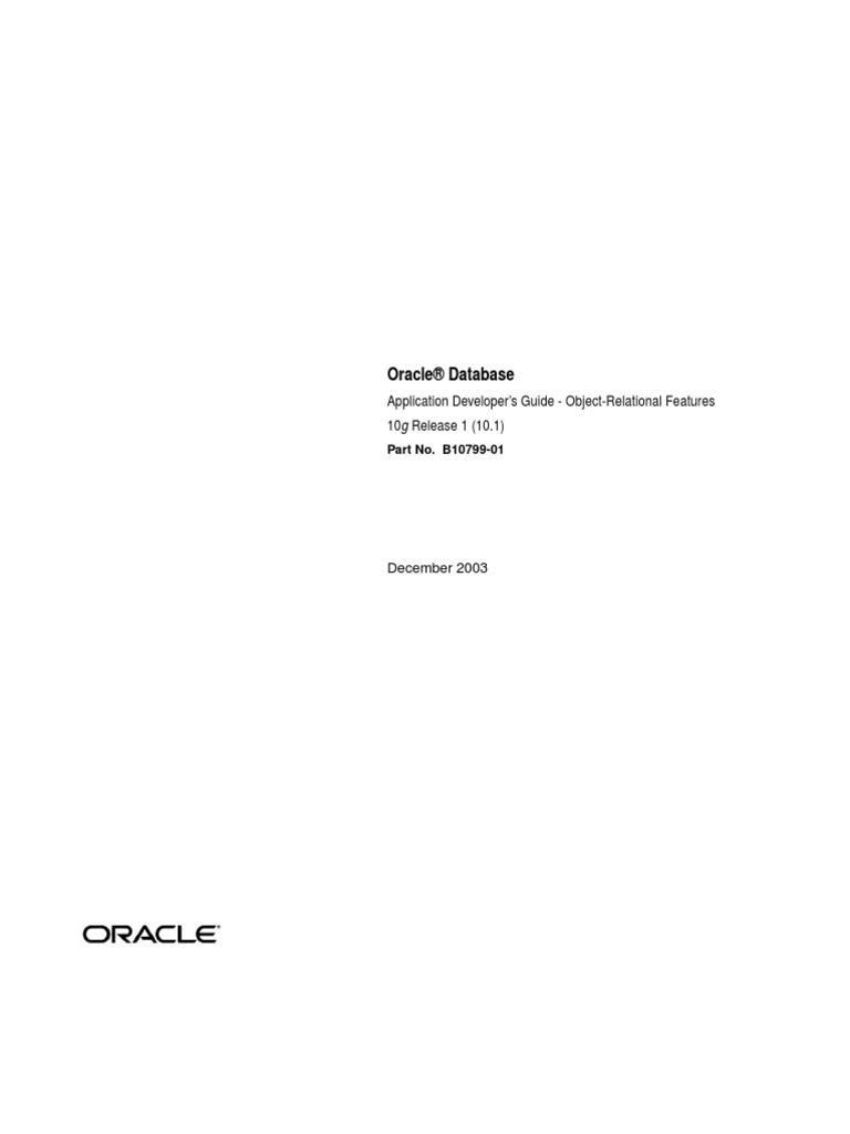 Oracle Application Developer's Guide - Object-Relational Features | PDF