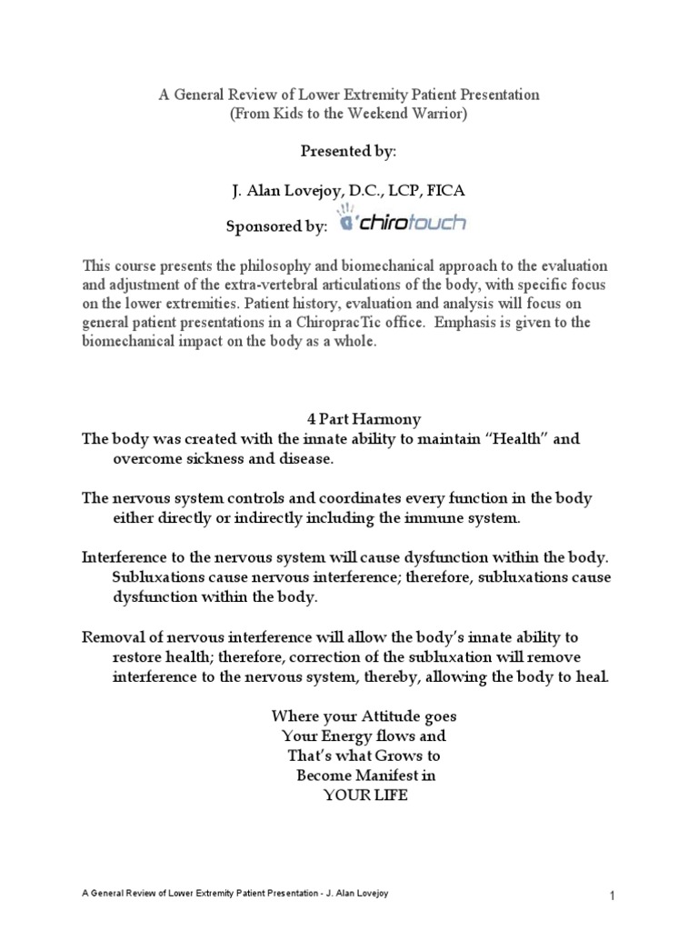 Lower Extremity Presentation | PDF | Knee | Foot