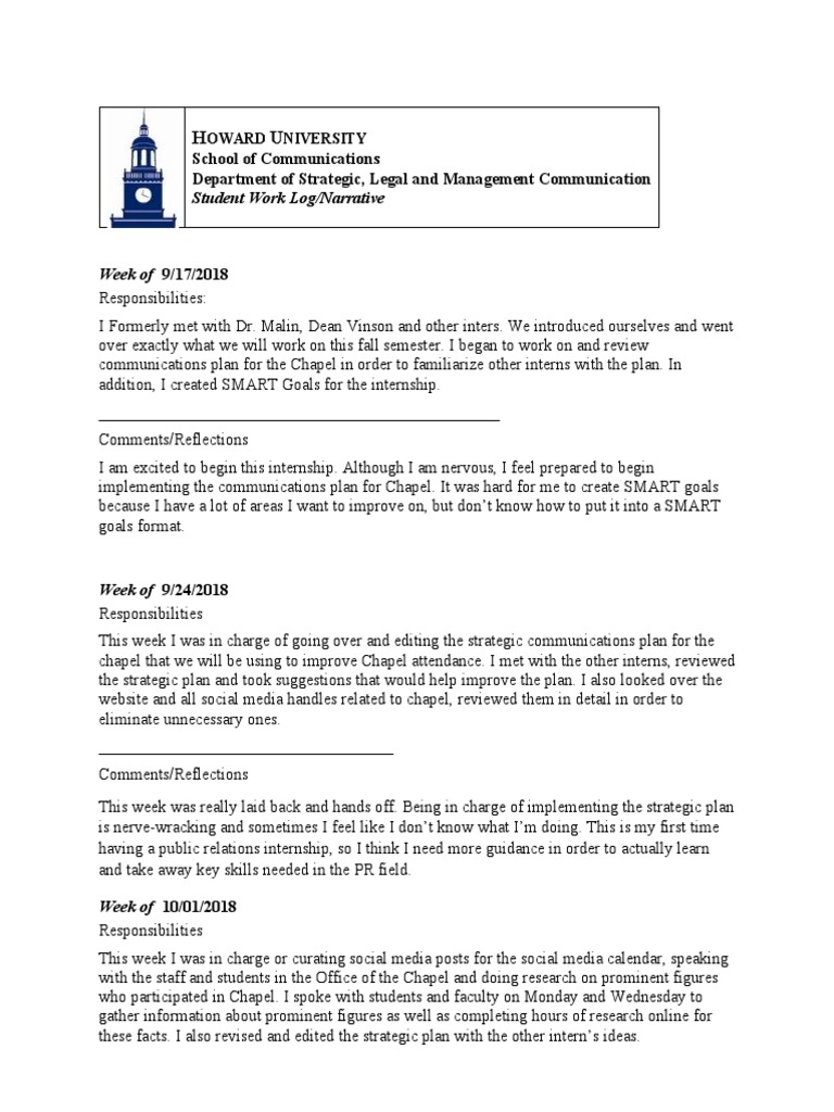 Internship Weekly Reflections | Download Free PDF | Social Media ...