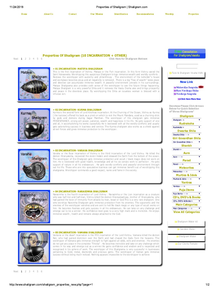 Different Types of Shaligrams | PDF