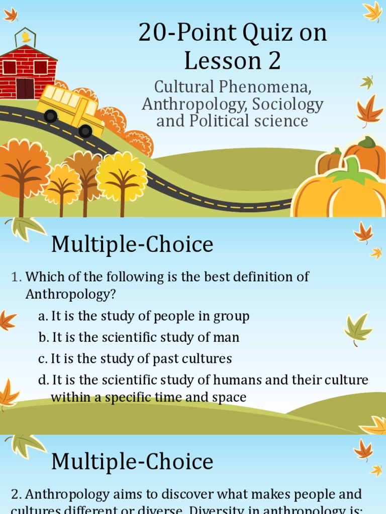 Anthropology Quiz: Cultural Insights | PDF | Anthropology | Sociology