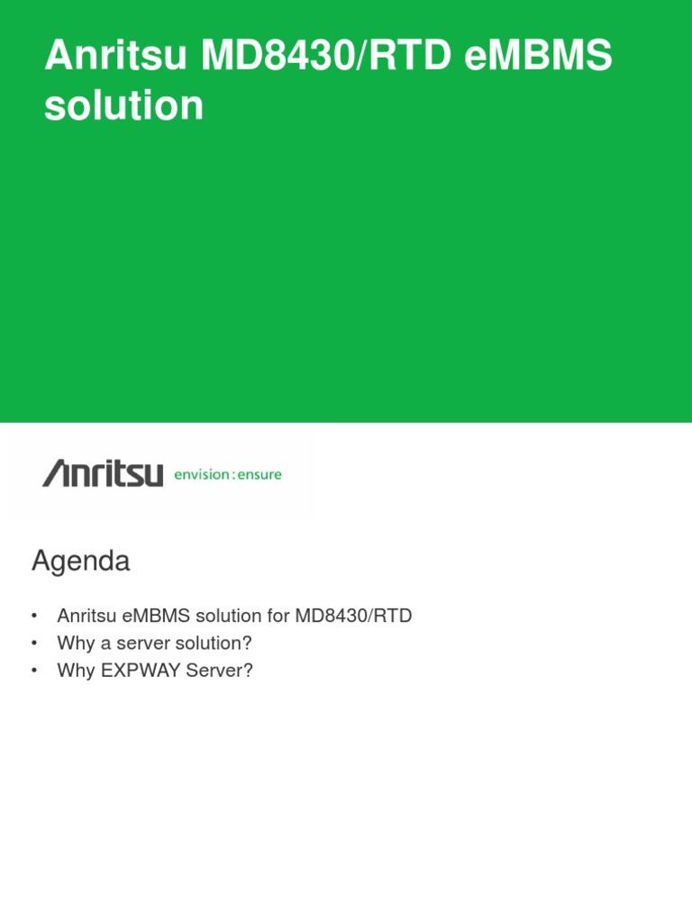 Anritsu MD8430-RTD EMBMS Solution December 2014 v2 | PDF | Internet ...