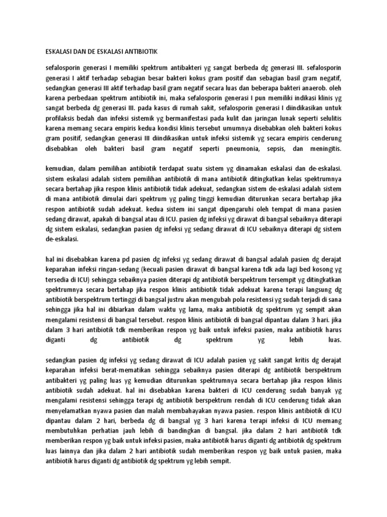 Eskalasi Dan de Eskalasi Antibiotik | PDF
