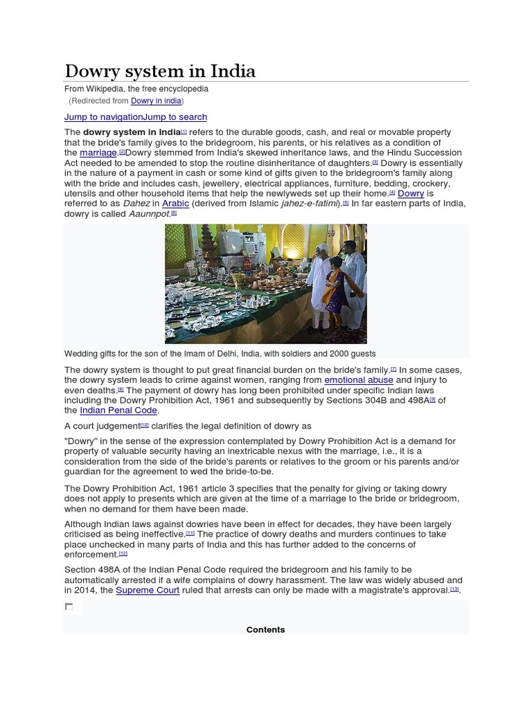 Dowry System in India | PDF | Family | Justice