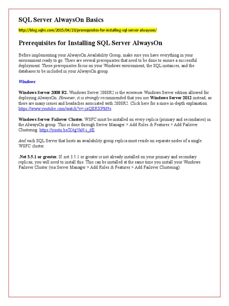 SQL Server Alwayson Basics: Windows | PDF | Microsoft Sql Server | Replication (Computing)