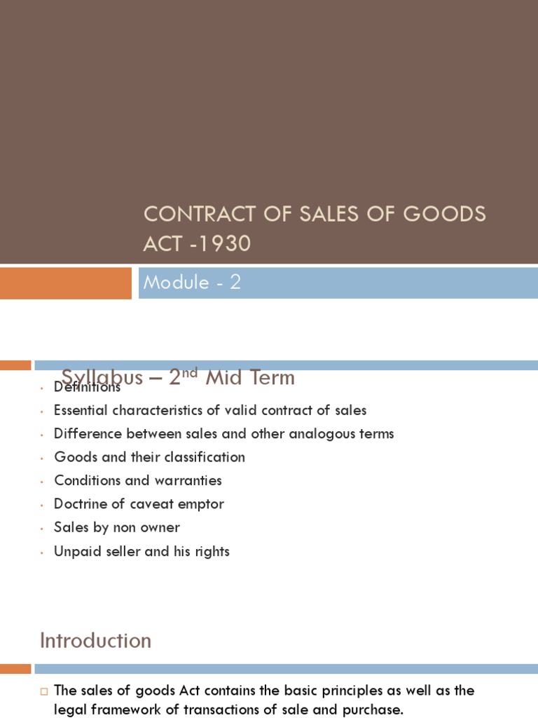 Module 2 Mercantile Law B Iii Pdf Auction Sales