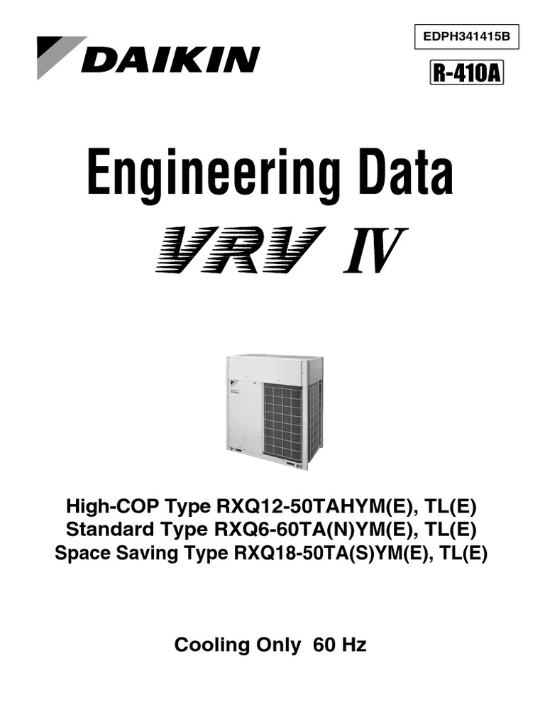 Daikin VRV Engineering Data | PDF | Ceiling | Duct (Flow)