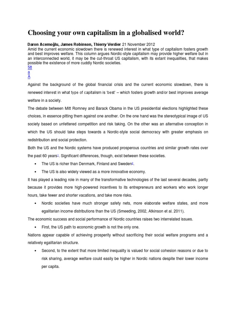 Nordic Model | PDF | Economics | Economic Growth