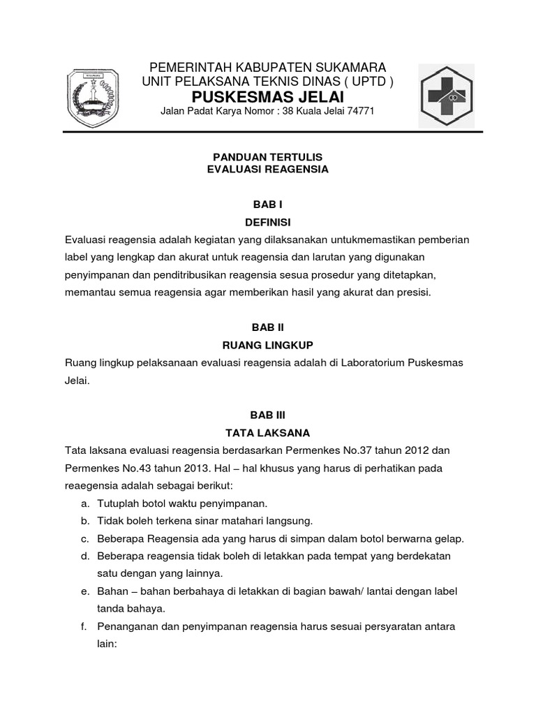 Panduan Reagensia | PDF Panduan Reagensia | PDF