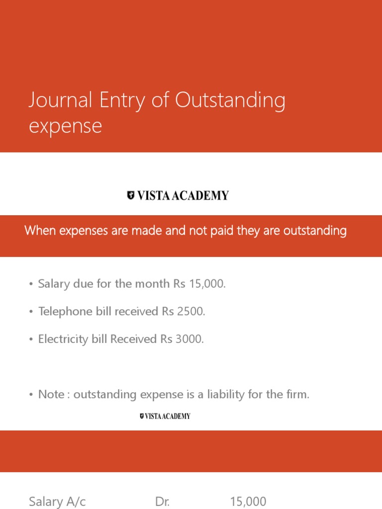 Journal Entry for Outstanding Expenses Tracking | PDF