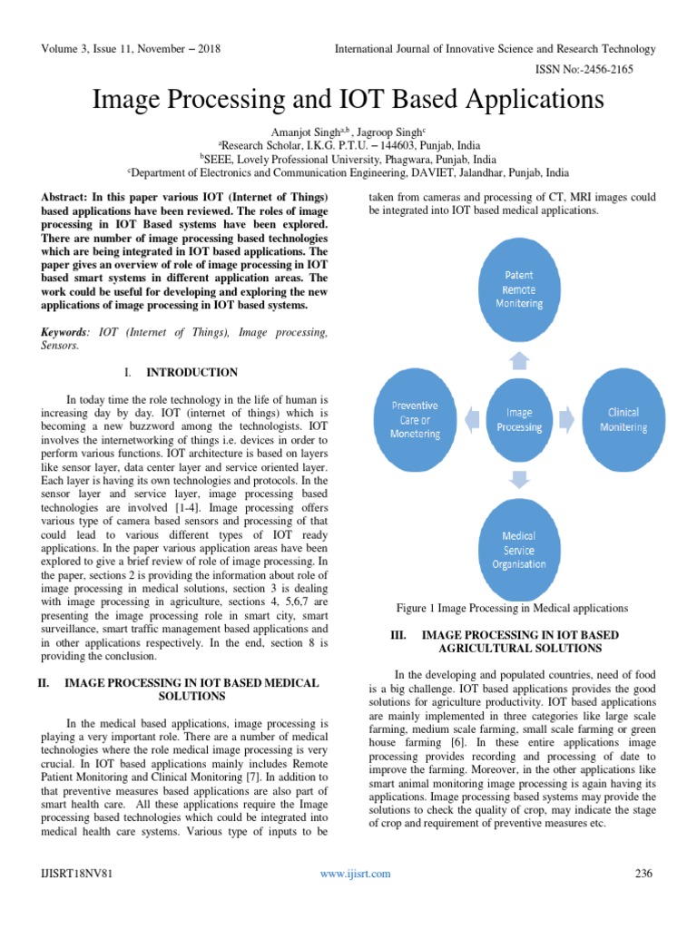 Image Processing and IOT Based Applications | PDF | Internet Of Things ...