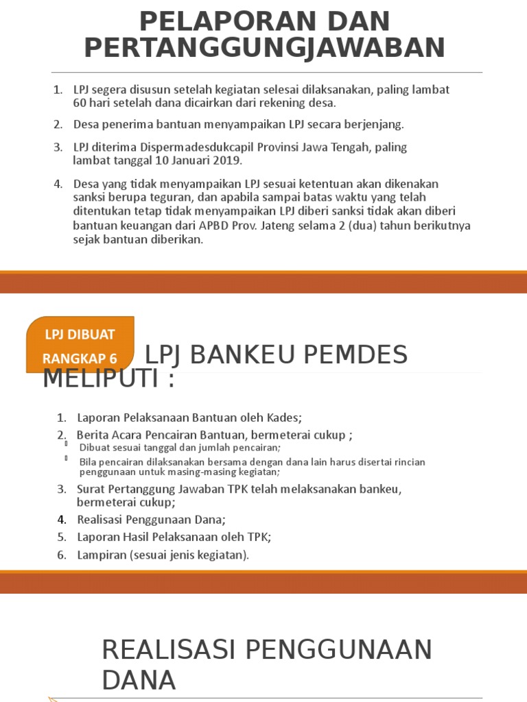 Tata Cara Pembuatan LPJ Bankeu Prov | PDF