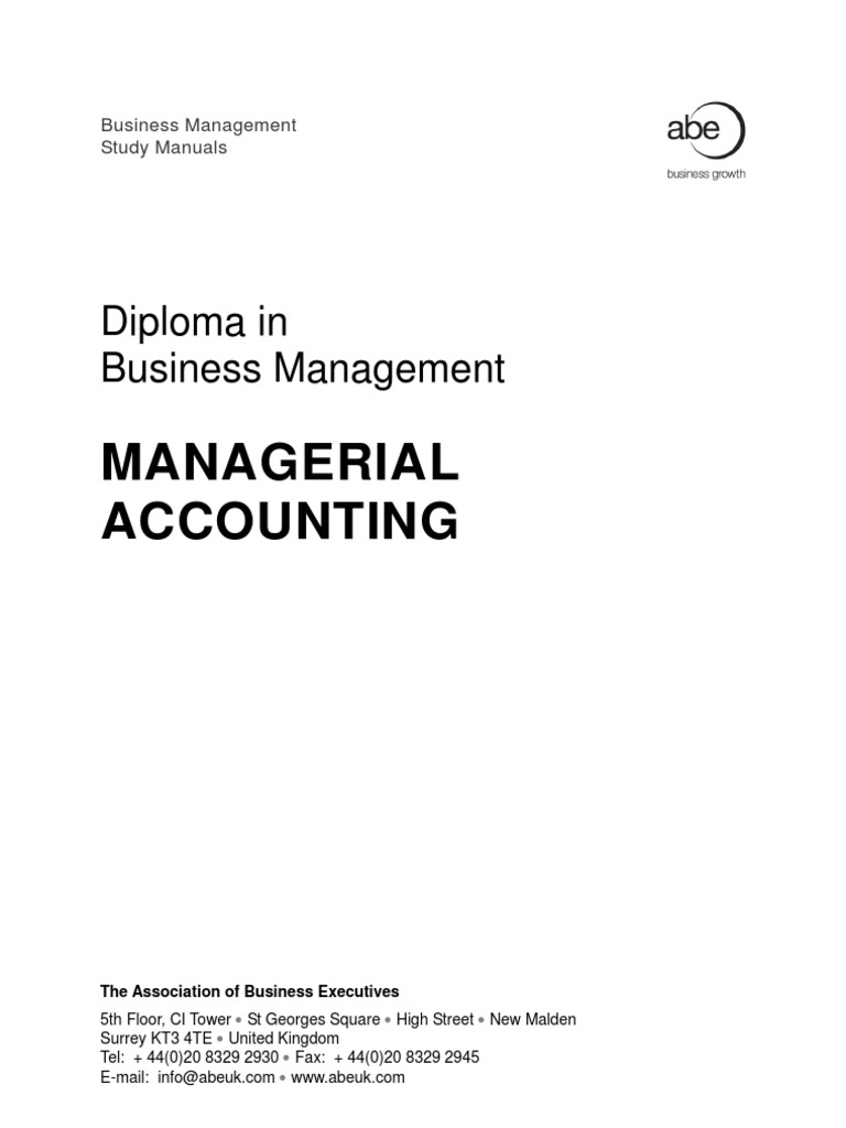 Managerial Accounting Manual | PDF | Management Accounting | Accounting