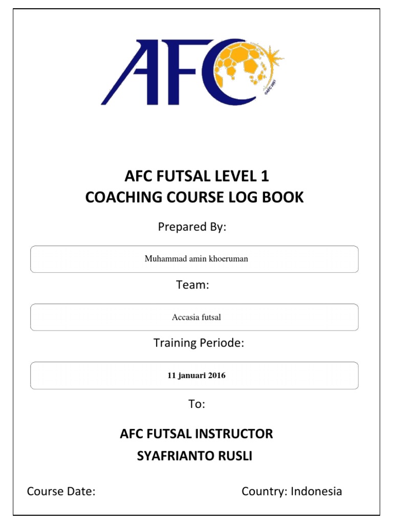 Log Book Kursus Futsal AFC Level 1 | PDF