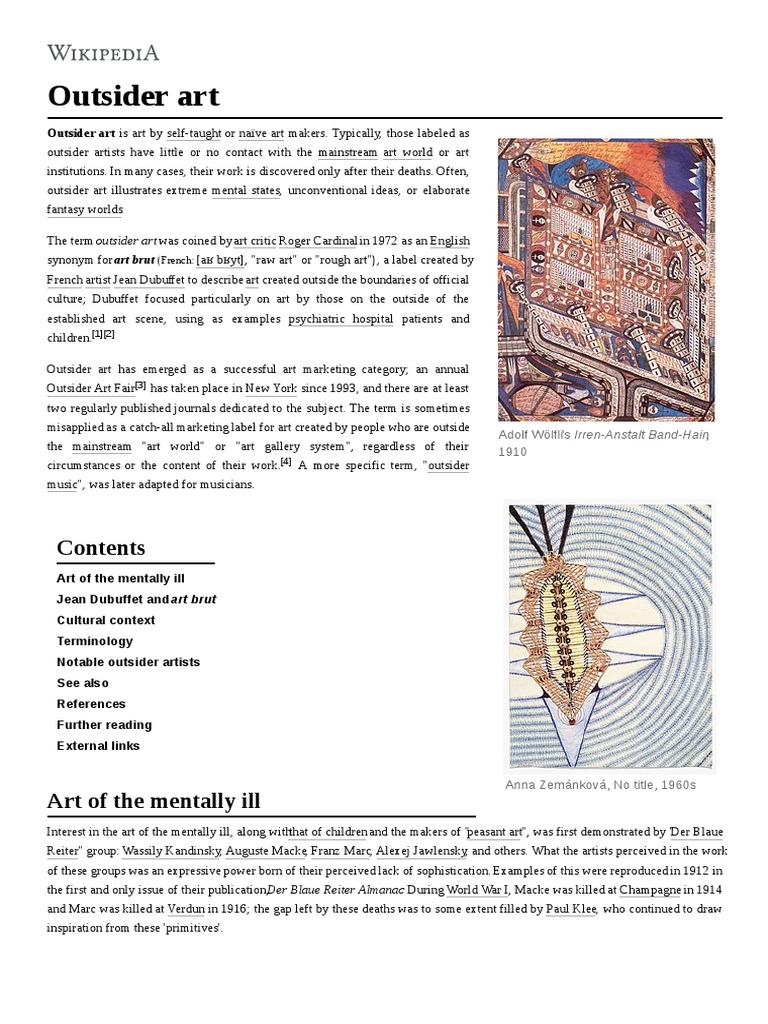 Outsider Art | PDF | Modernism | Modern Art