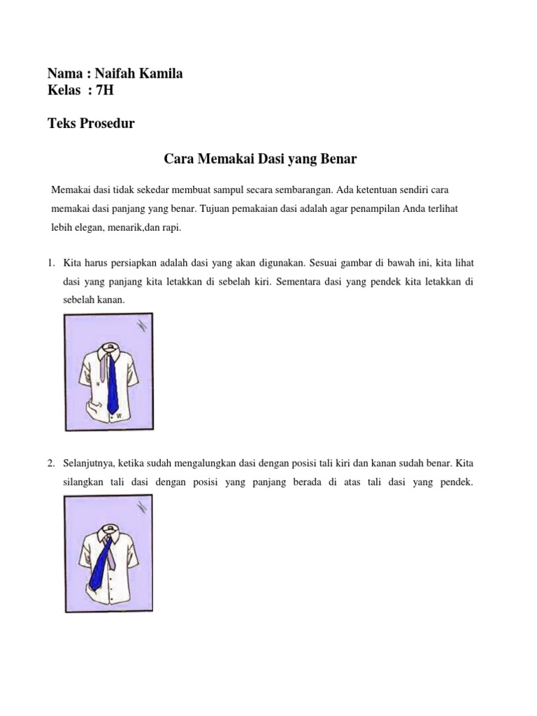 Cara Memakai Dasi Yang Benar | PDF