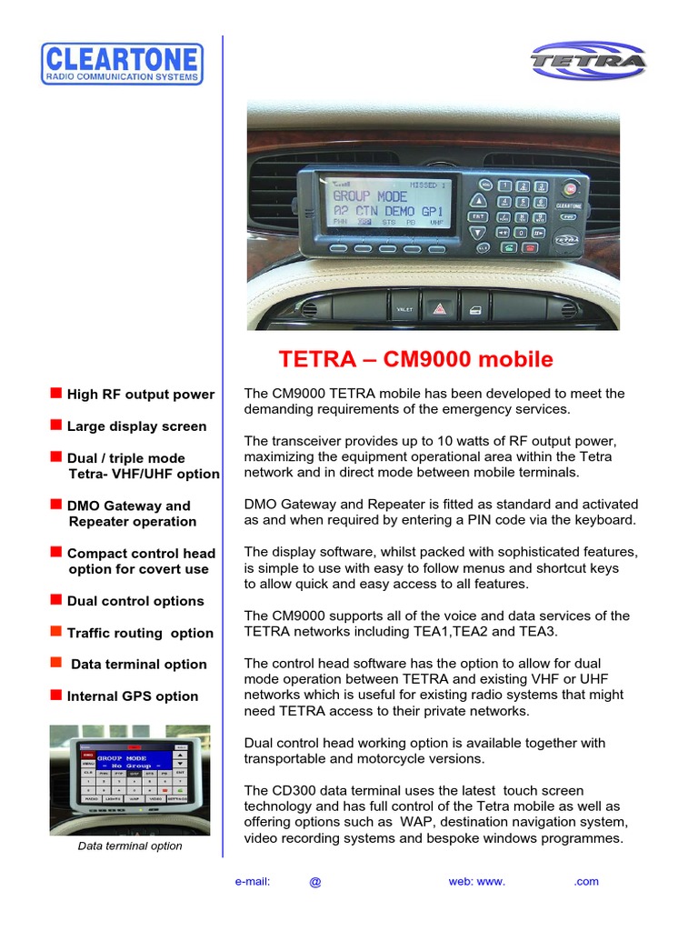 Cleartone Tetra Cm9000 | PDF | Computer Terminal | Computer Network