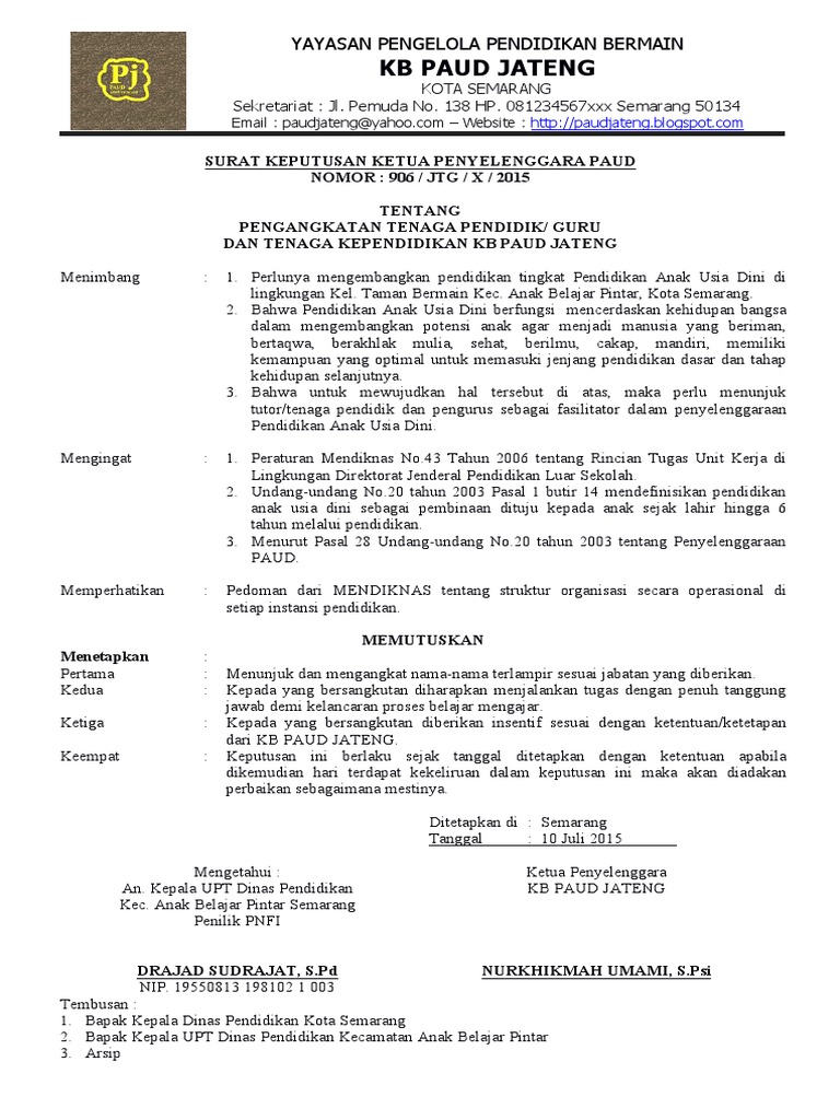 12 SK Tim Intensifikasi PBB | PDF