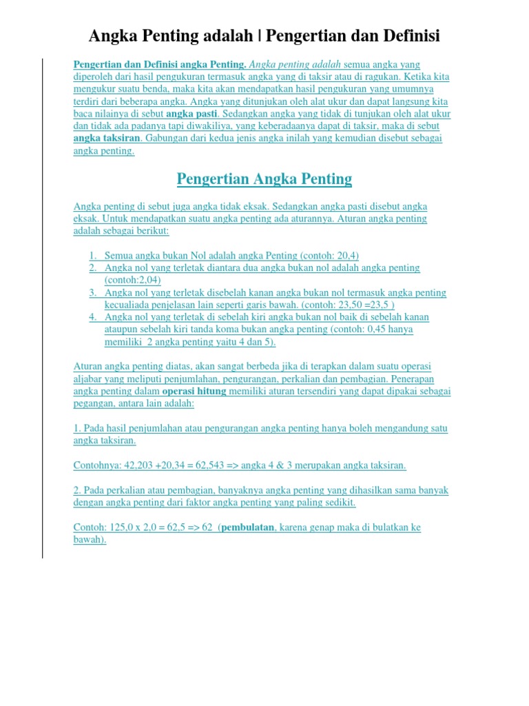 Angka Penting | PDF