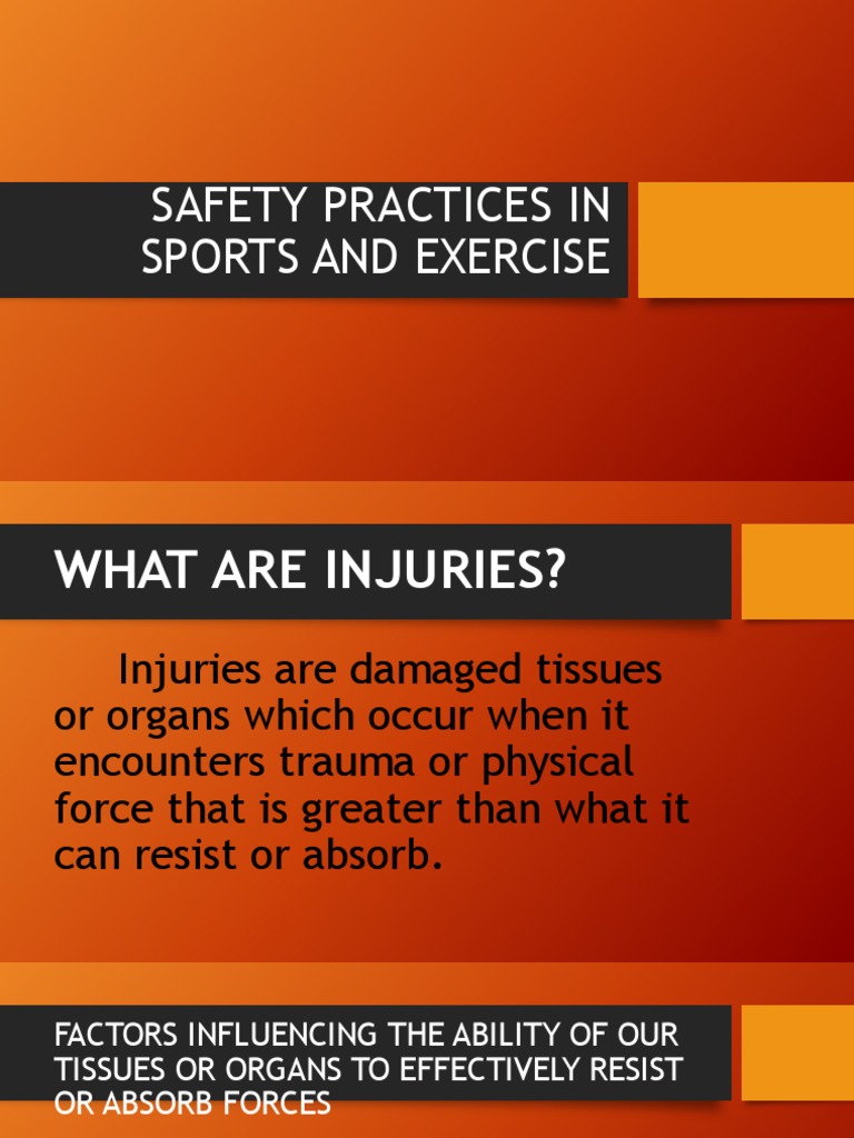 Safety Practices in Sports and Exercise | PDF | Musculoskeletal ...