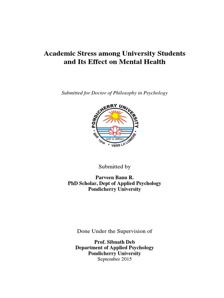 Academic Stress Among University Students and Its Effect On Mental ...