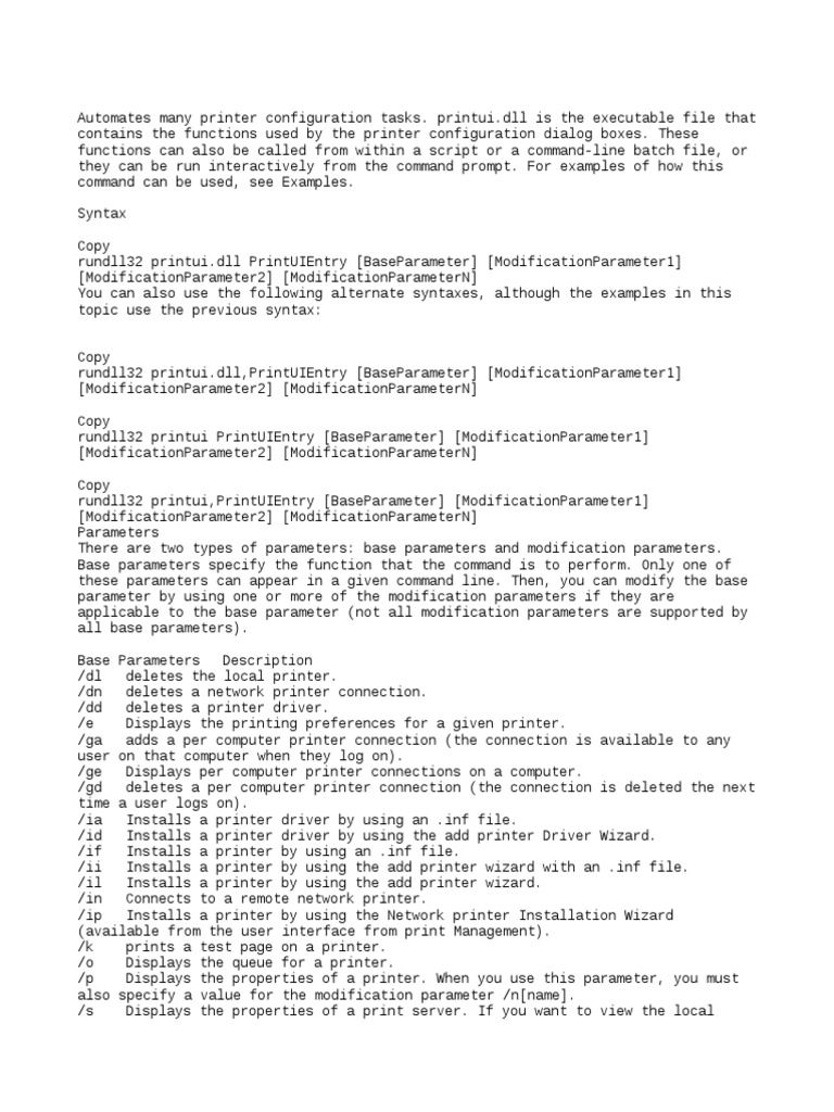 Automate printer tasks | PDF | Command Line Interface | Computer Hardware