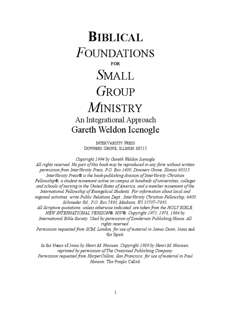 Biblical Foundations For A Small Group Ministry | PDF | Trinity | God ...