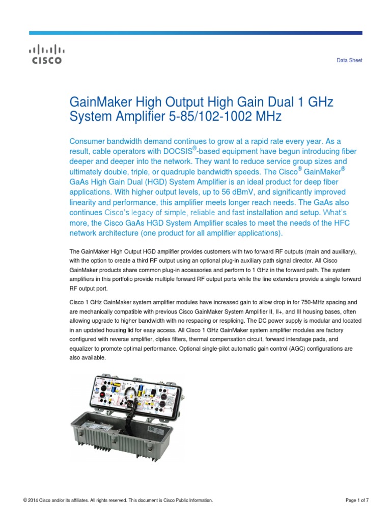 Gainmaker High Output High Gain Dual 1 GHZ System Amplifier 5-85/102 ...