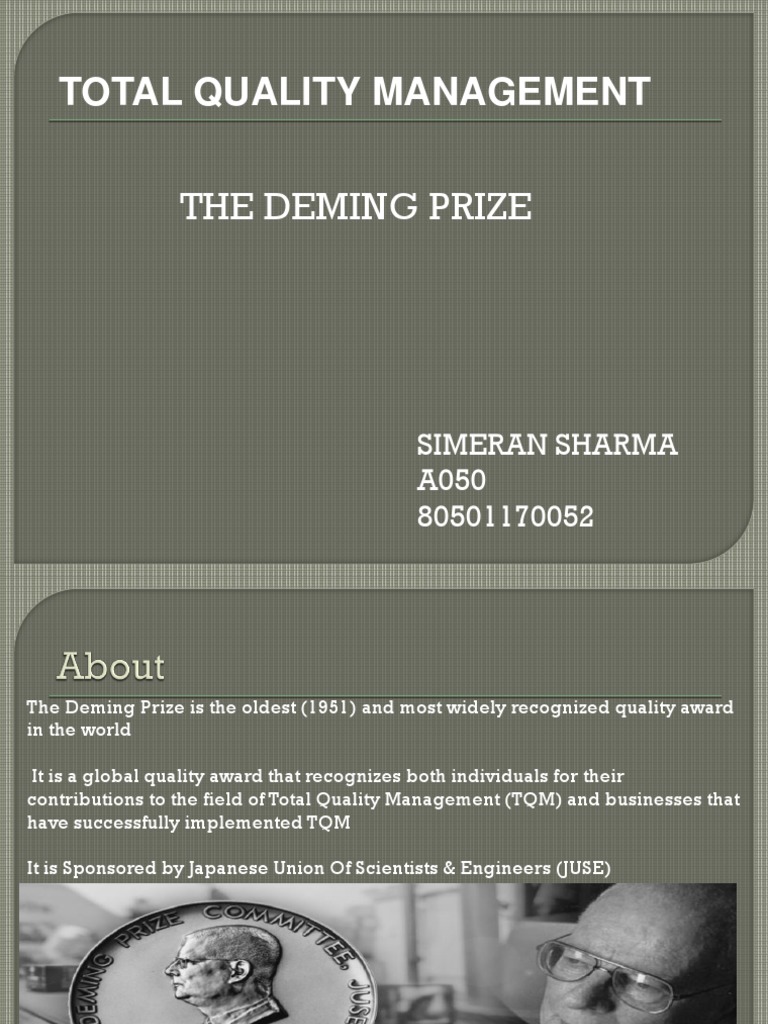 TQM Deming Prize Awards Quality Management | PDF