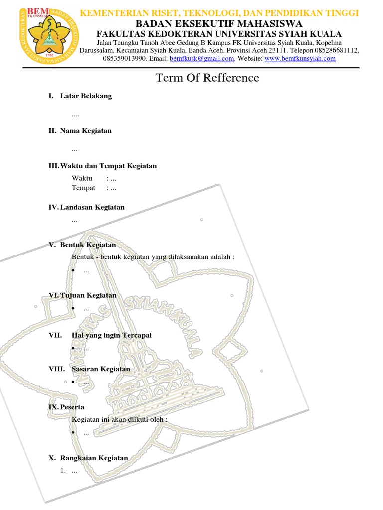 Format TOR Bem | PDF